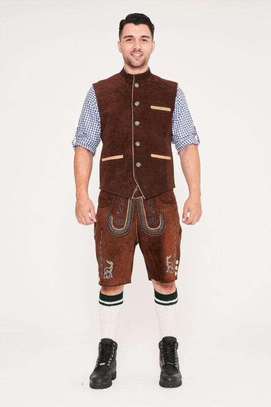 Traditional German Waistcoat Gold Brown For Sale