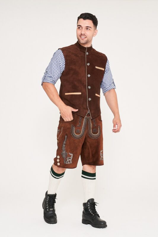 Traditional German Waistcoat Gold Brown For Sale